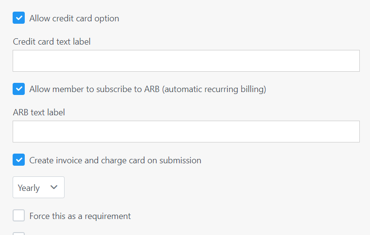 Automatic Recurring Billing setup on Forms – MemberClicks Trade