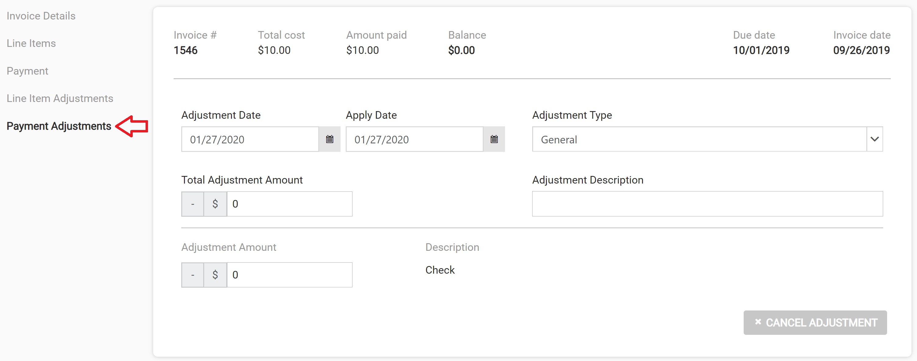 Create an Adjustment on an Invoice/Payment – MemberClicks Trade
