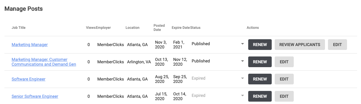 Job Board: How to Manage Posts and Review Applications – MemberClicks Trade