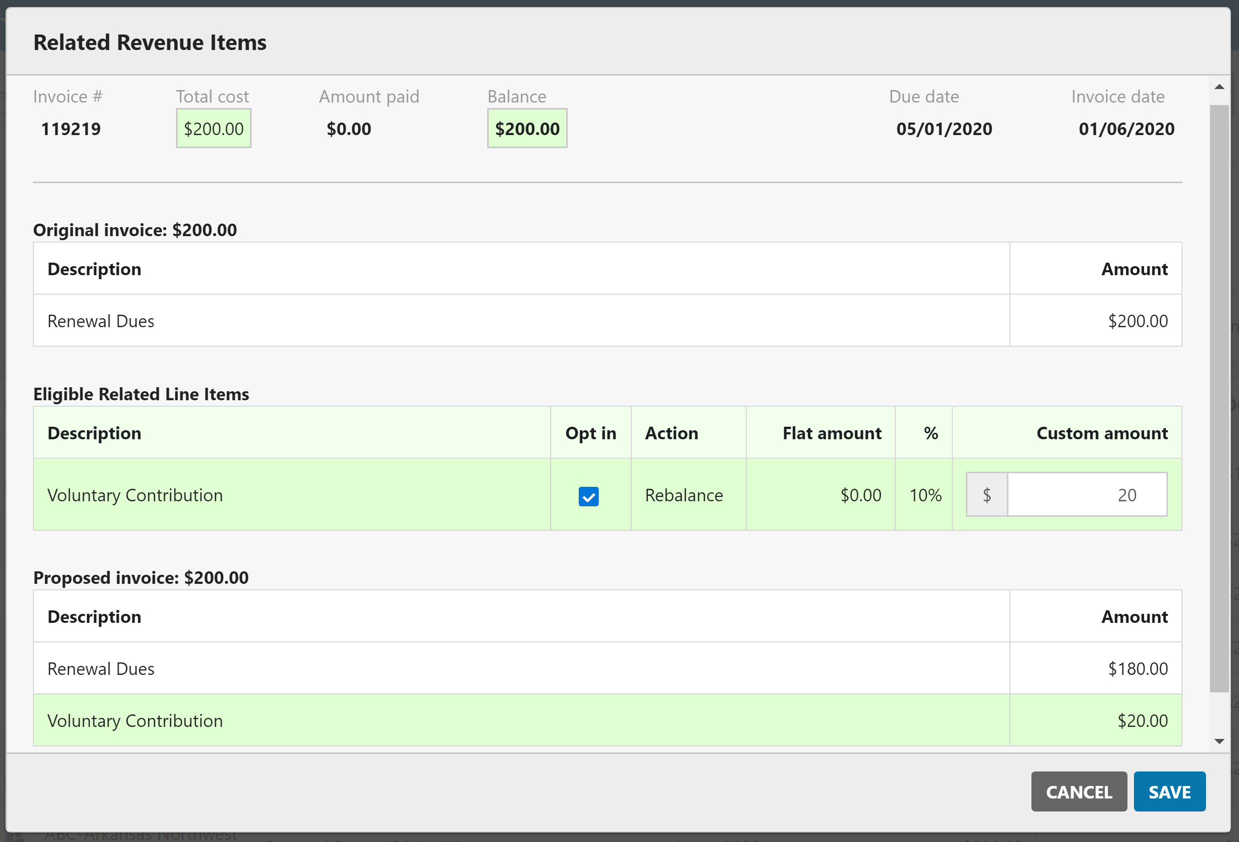 Modify an invoice with Related Revenue Items – MemberClicks Trade