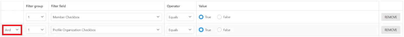 Advanced Filtering for Queries – MemberClicks Trade