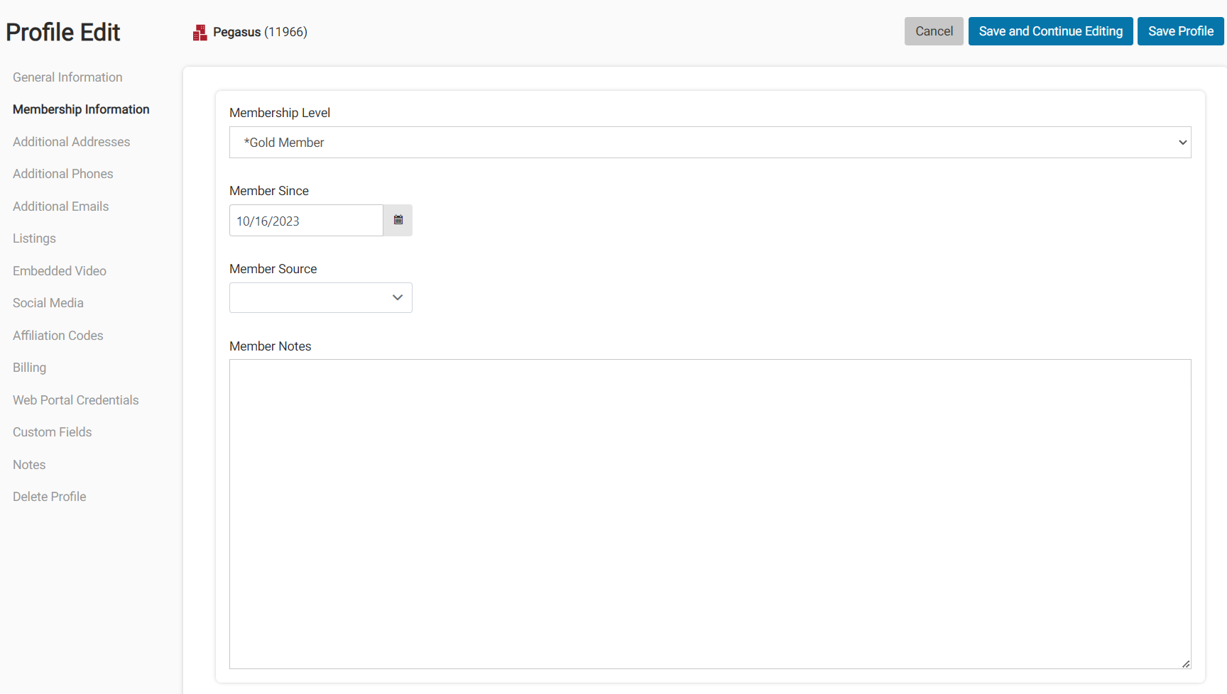 Profile Edit Screen – MemberClicks Trade