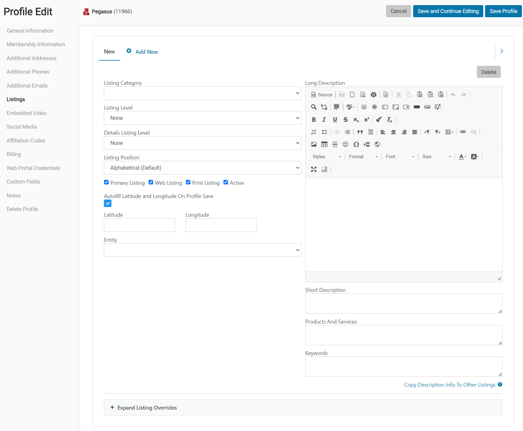 Profile Edit Screen – MemberClicks Trade