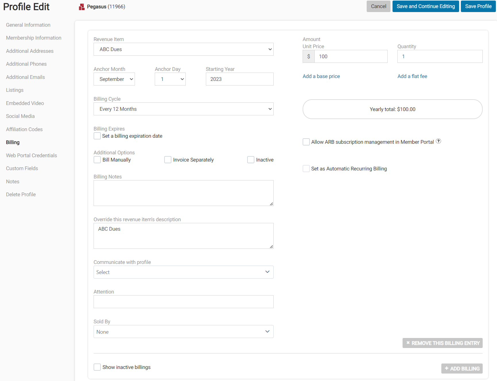 Profile Edit Screen – MemberClicks Trade