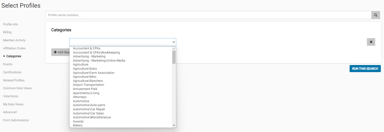 Breakdown of the Profile Selector Tabs – MemberClicks Trade