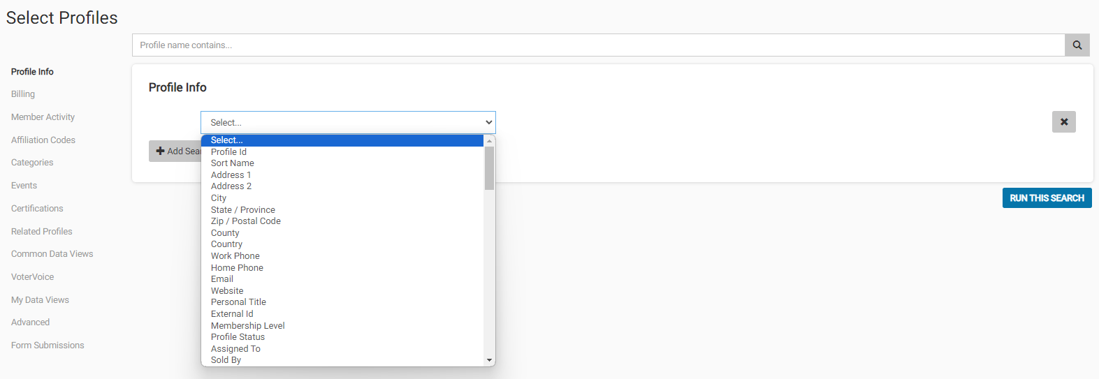 Breakdown of the Profile Selector Tabs – MemberClicks Trade