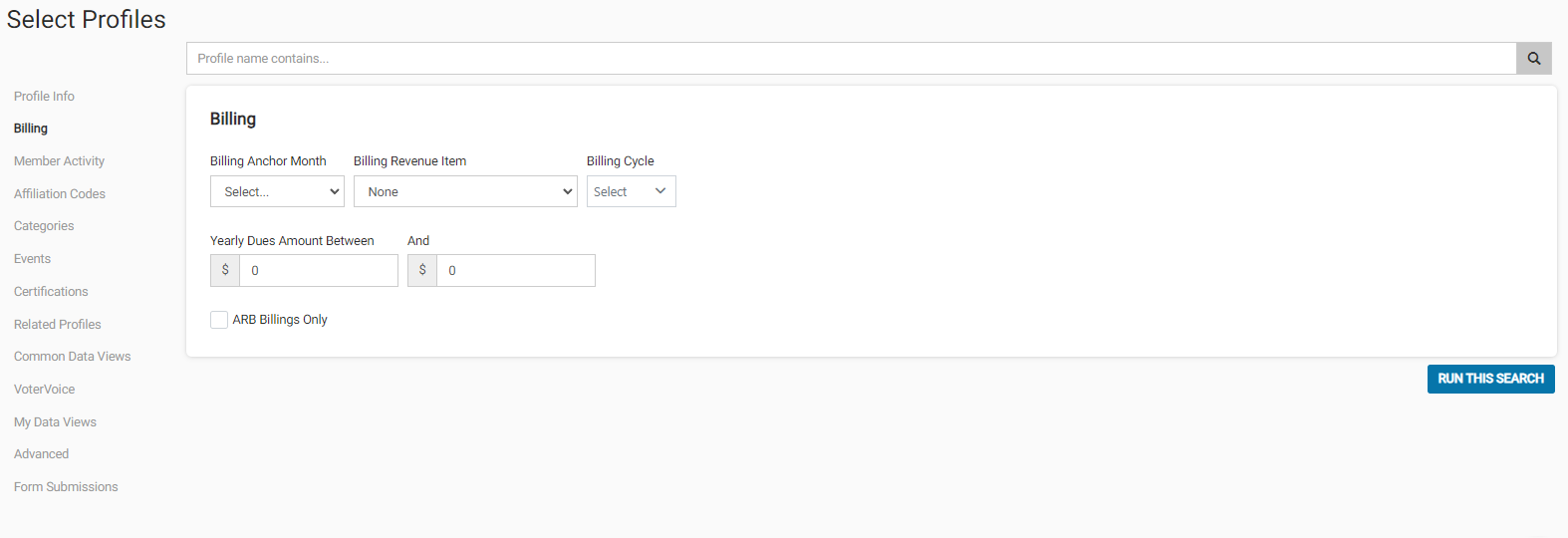 Breakdown of the Profile Selector Tabs – MemberClicks Trade
