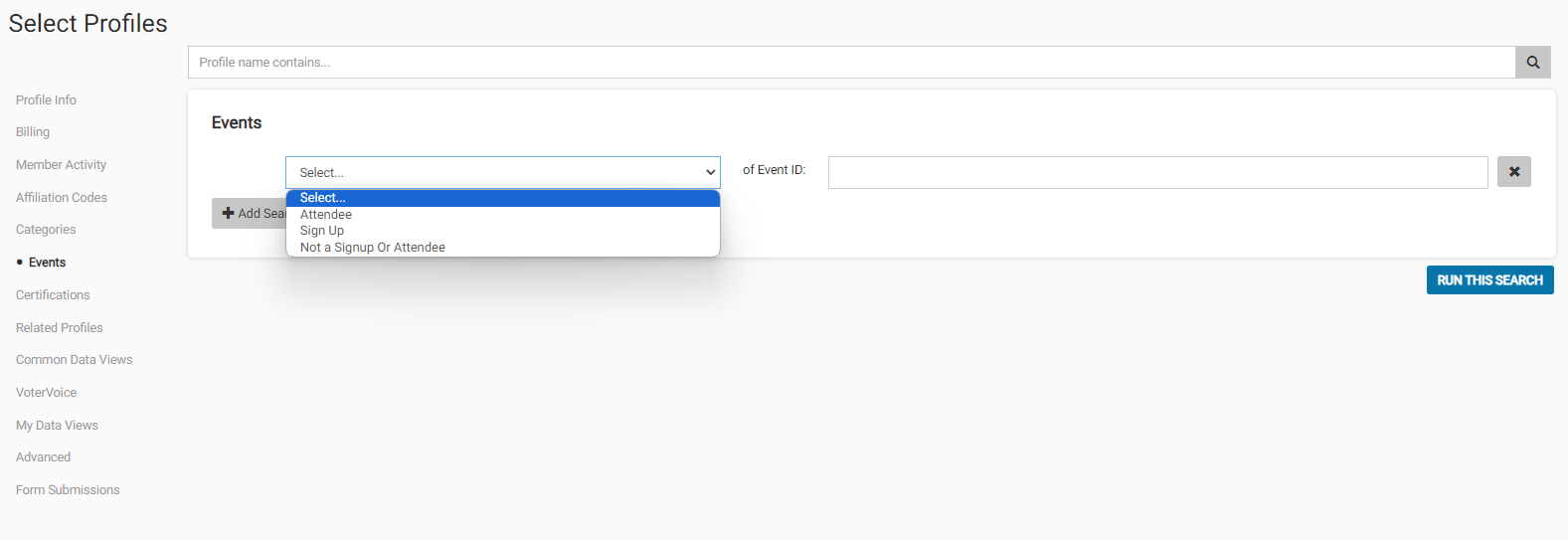 Breakdown of the Profile Selector Tabs – MemberClicks Trade