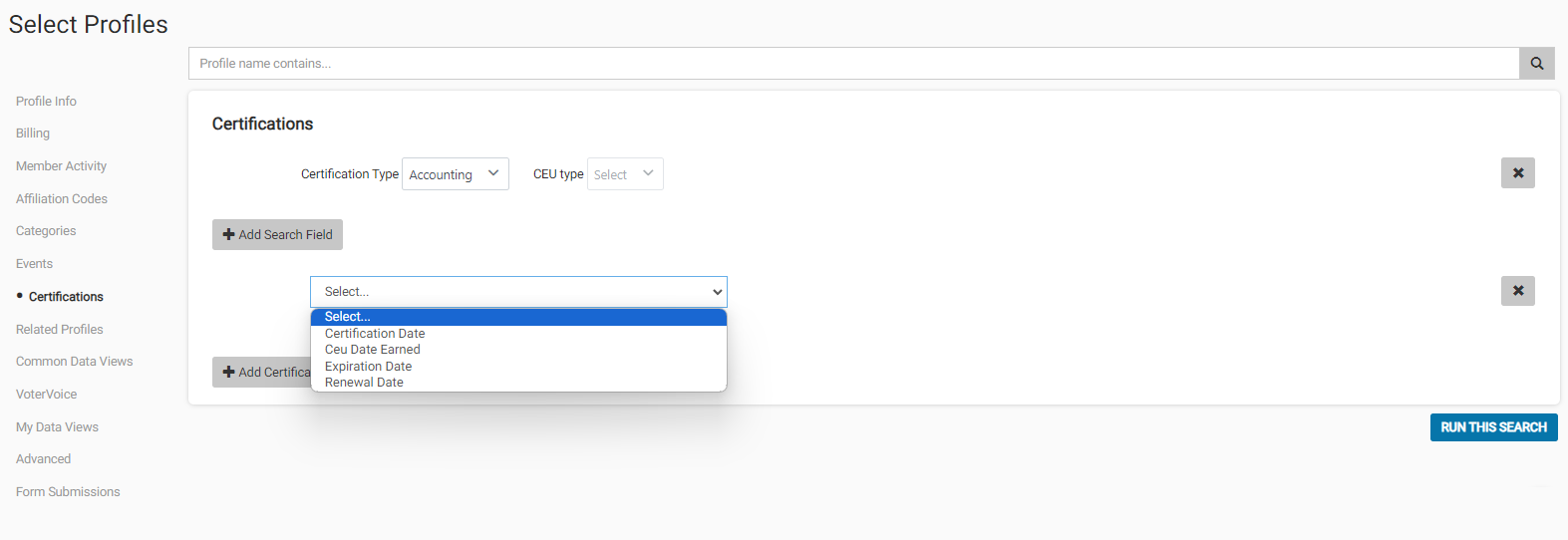 Breakdown of the Profile Selector Tabs – MemberClicks Trade