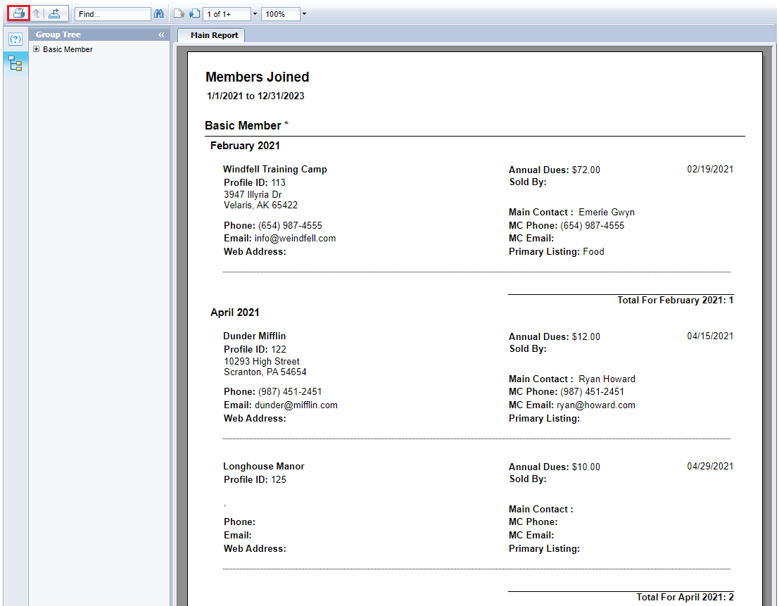 Members Joined Report – MemberClicks Trade